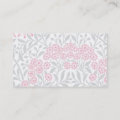 Gray and Pink Floral Damask Pattern Calling Card | Zazzle