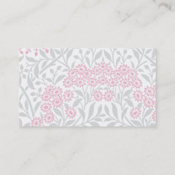 Gray and Pink Floral Damask Pattern Calling Card | Zazzle