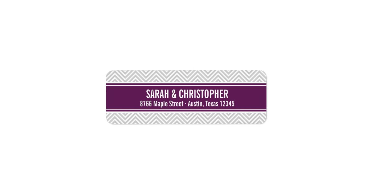 Gray and Purple Modern Chevron Label | Zazzle