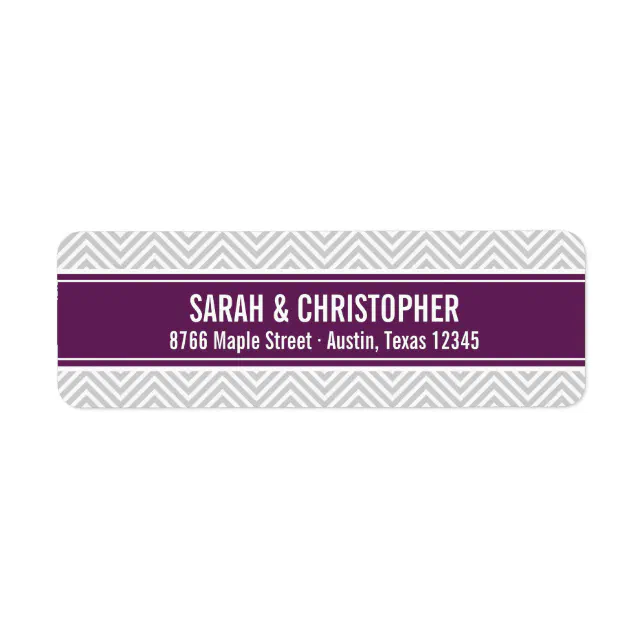 Gray and Purple Modern Chevron Label | Zazzle