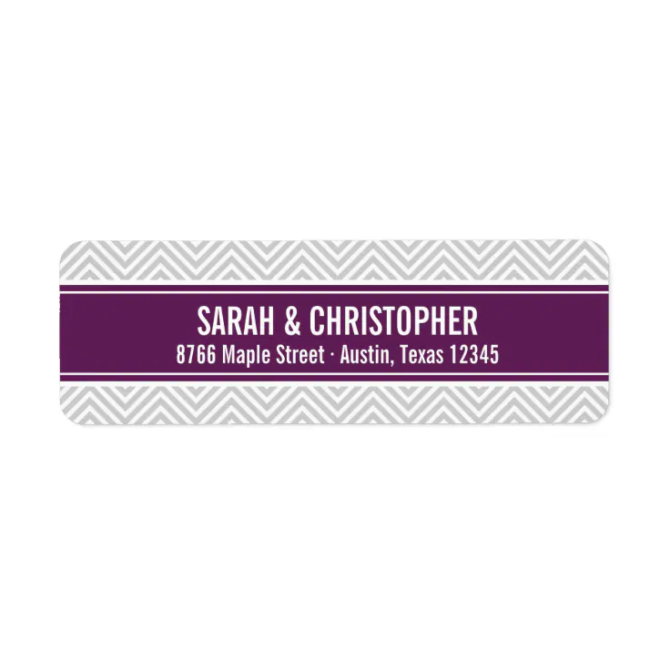 Gray and Purple Modern Chevron Label | Zazzle