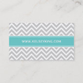 Gray and Turquoise Chevron Custom Monogram Business Card | Zazzle