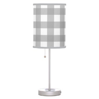 Gray and White Buffalo Check Table Lamp | Zazzle