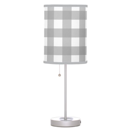 Gray and White Buffalo Check Table Lamp | Zazzle
