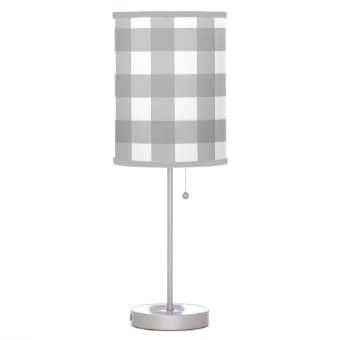 Gray and White Buffalo Check Table Lamp | Zazzle