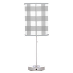 Gray and White Buffalo Check Table Lamp | Zazzle