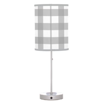 Gray and White Buffalo Check Table Lamp | Zazzle
