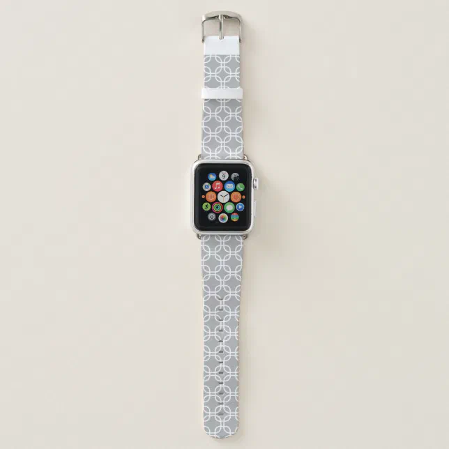 Gray and White Geometric Pattern Custom Design Apple Watch Band | Zazzle