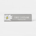 Gray and Yellow Whimsical Daisy Custom Text Desk Name Plate | Zazzle