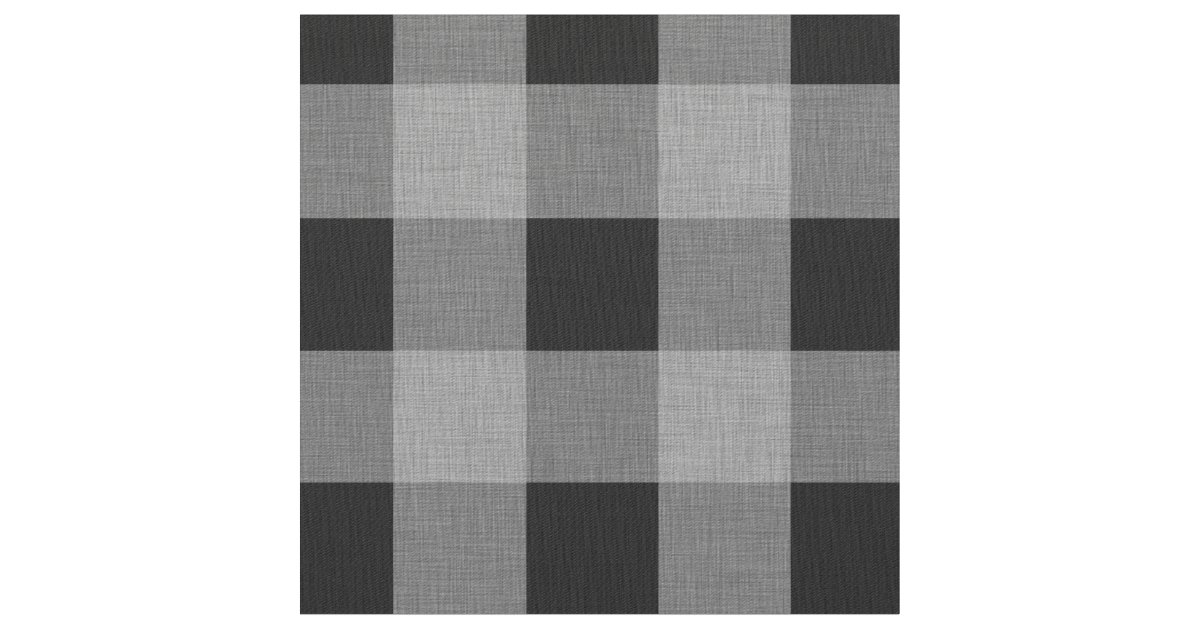 Gray Black Buffalo Plaid | Big Checks | Custom Fabric | Zazzle