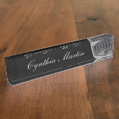 Gray black custom court reporter name plate | Zazzle