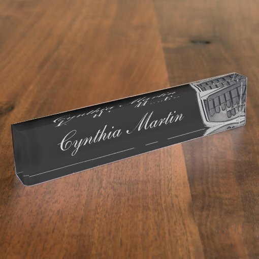 Gray black custom court reporter name plate | Zazzle