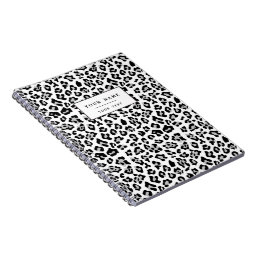 Gray Black Leopard Animal Print Pattern Notebook | Zazzle