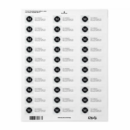 Gray & Black Modern Chevron Custom Monogram Label | Zazzle
