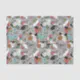 Gray Black Red Floral Winter Magnolia Tissue Paper | Zazzle