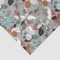 Gray Black Red Floral Winter Magnolia Tissue Paper | Zazzle