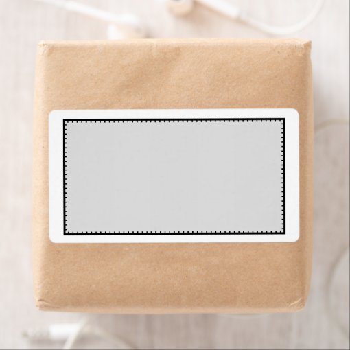 Gray Black Stitched Border Shipping Address Label | Zazzle