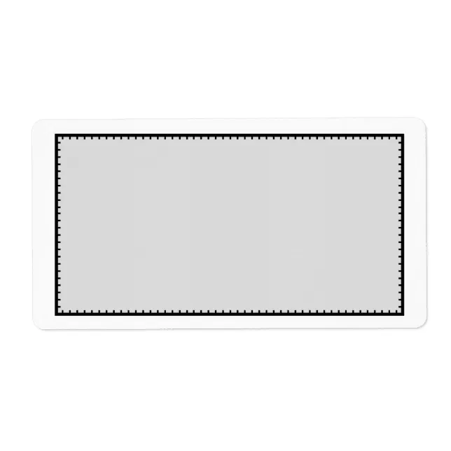 Gray Black Stitched Border Shipping Address Label | Zazzle