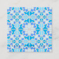 Gray Blue Ceramic Tile Square Business Card | Zazzle