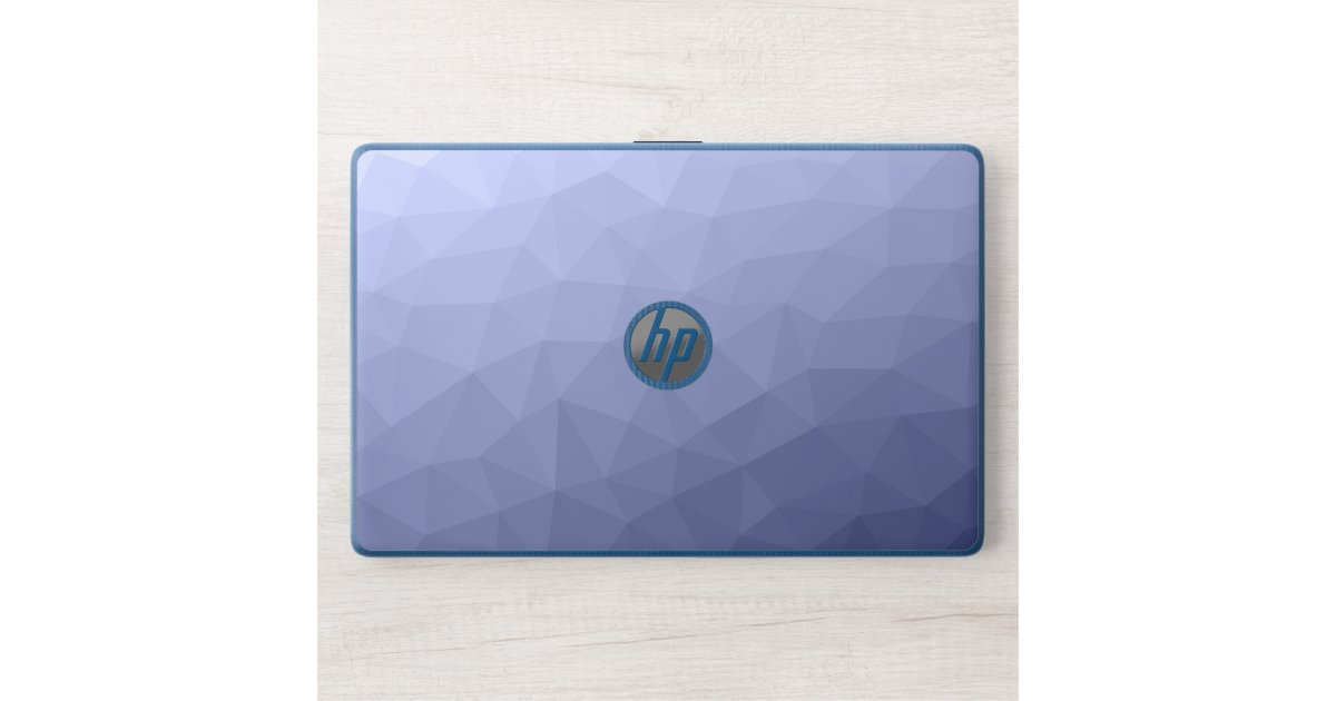 Gray blue ombre gradient geometric mesh pattern HP laptop skin | Zazzle