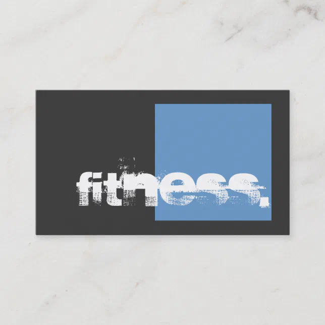 Gray Blue Personal Trainer Fitness Business Card | Zazzle