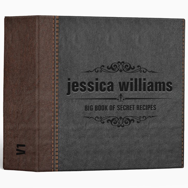 Gray & Brown Vintage Leather Binder | Zazzle