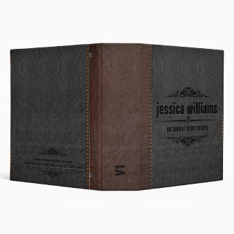Gray & Brown Vintage Leather Binder | Zazzle