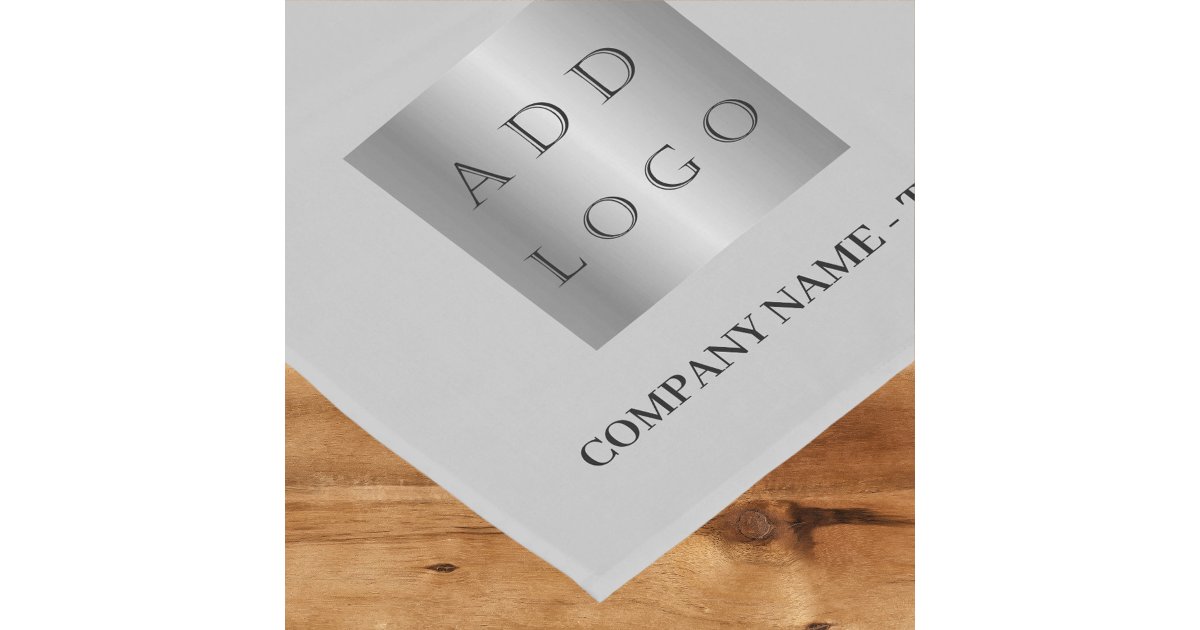 Gray business logo text short table runner | Zazzle