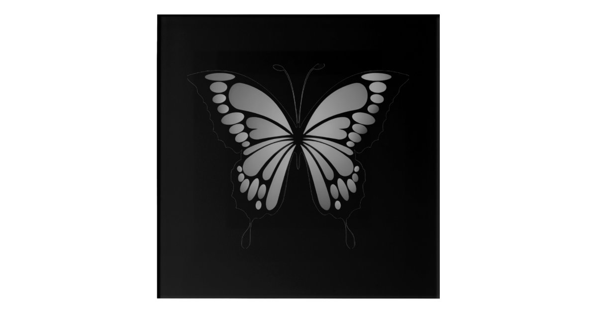 Gray Butterfly Acrylic Print | Zazzle