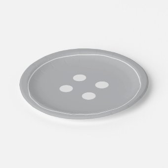 Gray Button Paper Plates | Zazzle