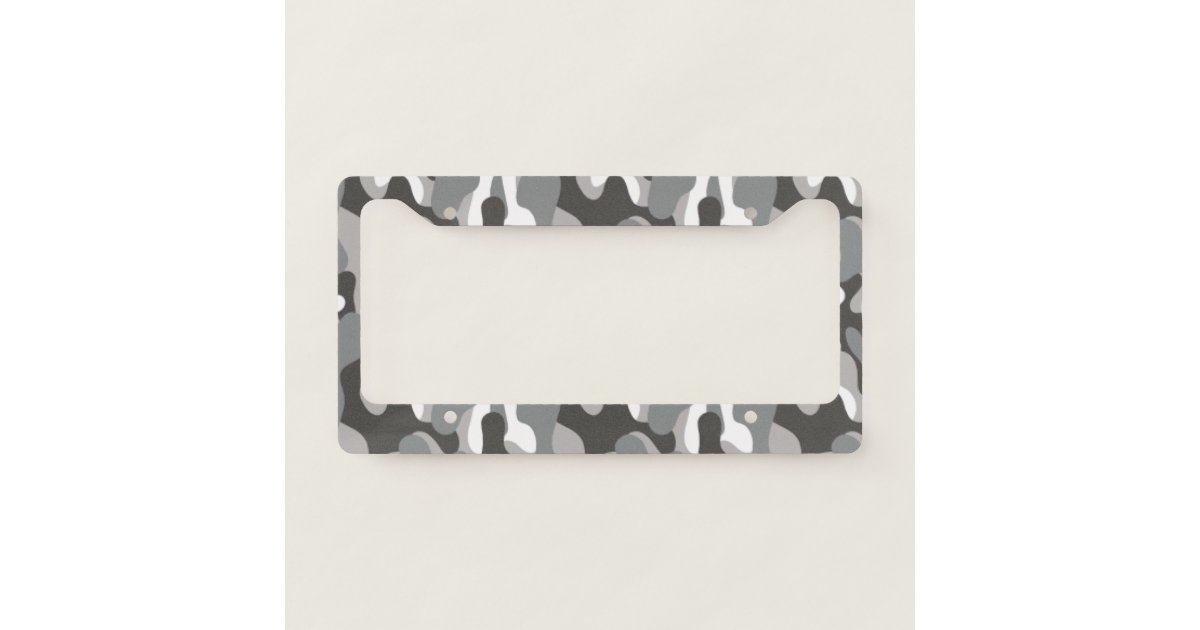 Gray Camouflage. Camo your License Plate Frame | Zazzle