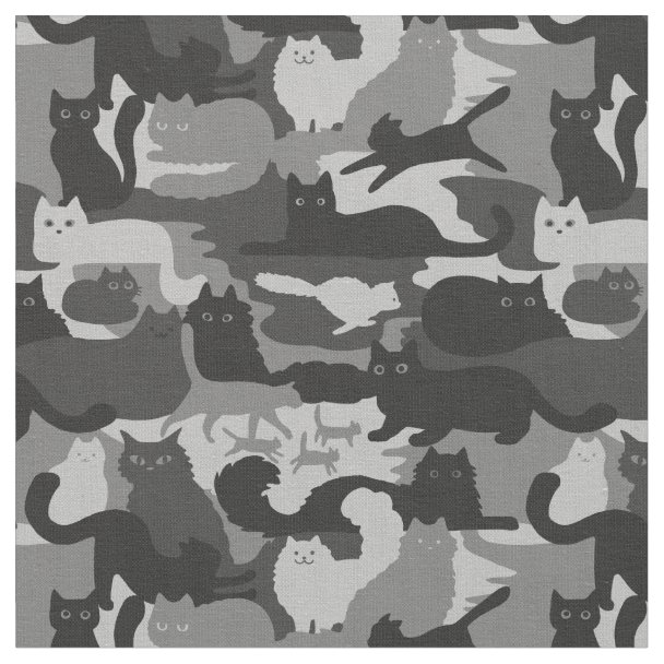 Camouflage Cats Pattern Army Green Kitty Cats Camo Fabric | Zazzle