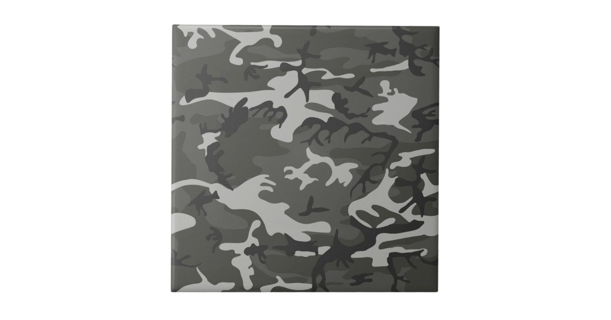 Gray Camouflage Pattern, Military Pattern, Army Ceramic Tile | Zazzle