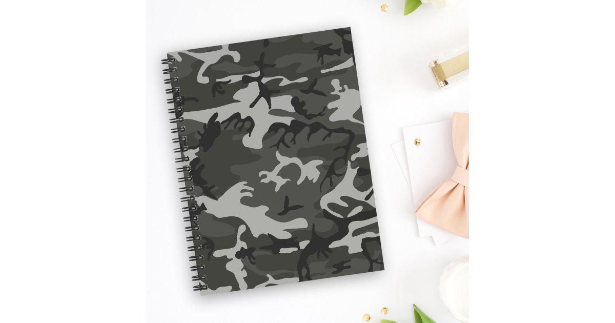 Gray Camouflage Pattern, Military Pattern, Army Notebook | Zazzle