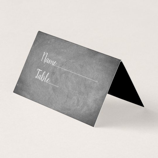 Gray Chalkboard Folded Place Card | Zazzle.com