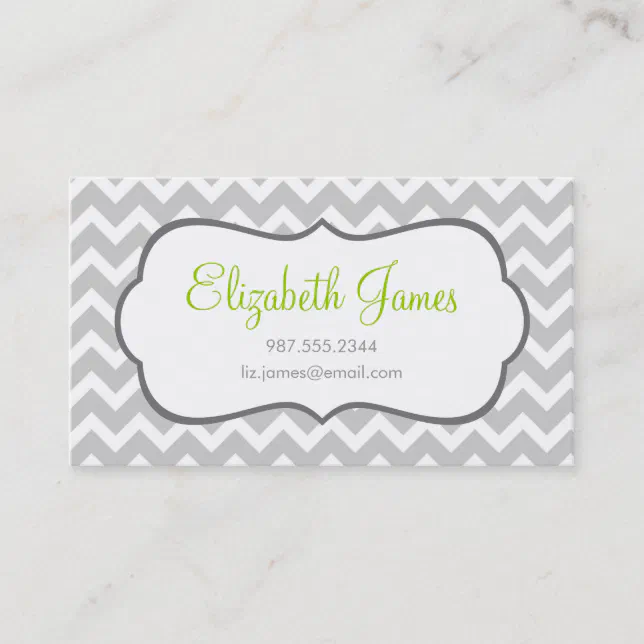 Gray Chevron Business Card | Zazzle