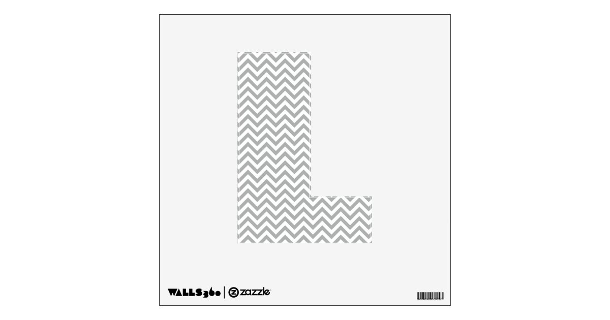Gray Chevron Letter L Wall Decal | Zazzle