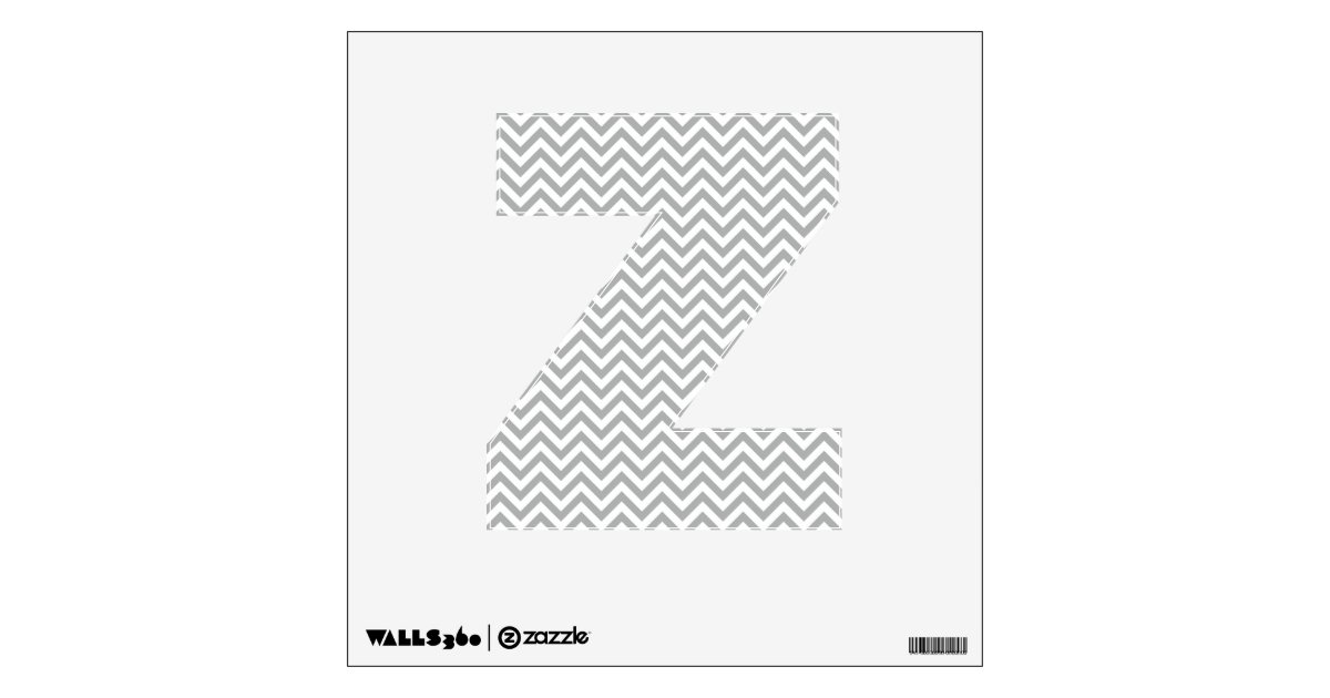 Gray Chevron Letter z Wall Decal | Zazzle
