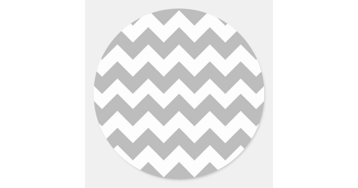 Gray Chevron Logo Classic Round Sticker | Zazzle