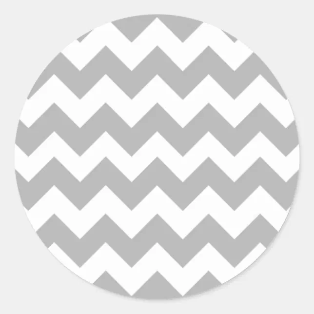 Gray Chevron Logo Classic Round Sticker | Zazzle