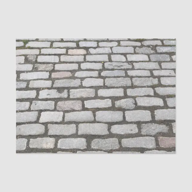 Gray Cobblestone Stone Brick Walkway Pattern Print Tissue Paper | Zazzle