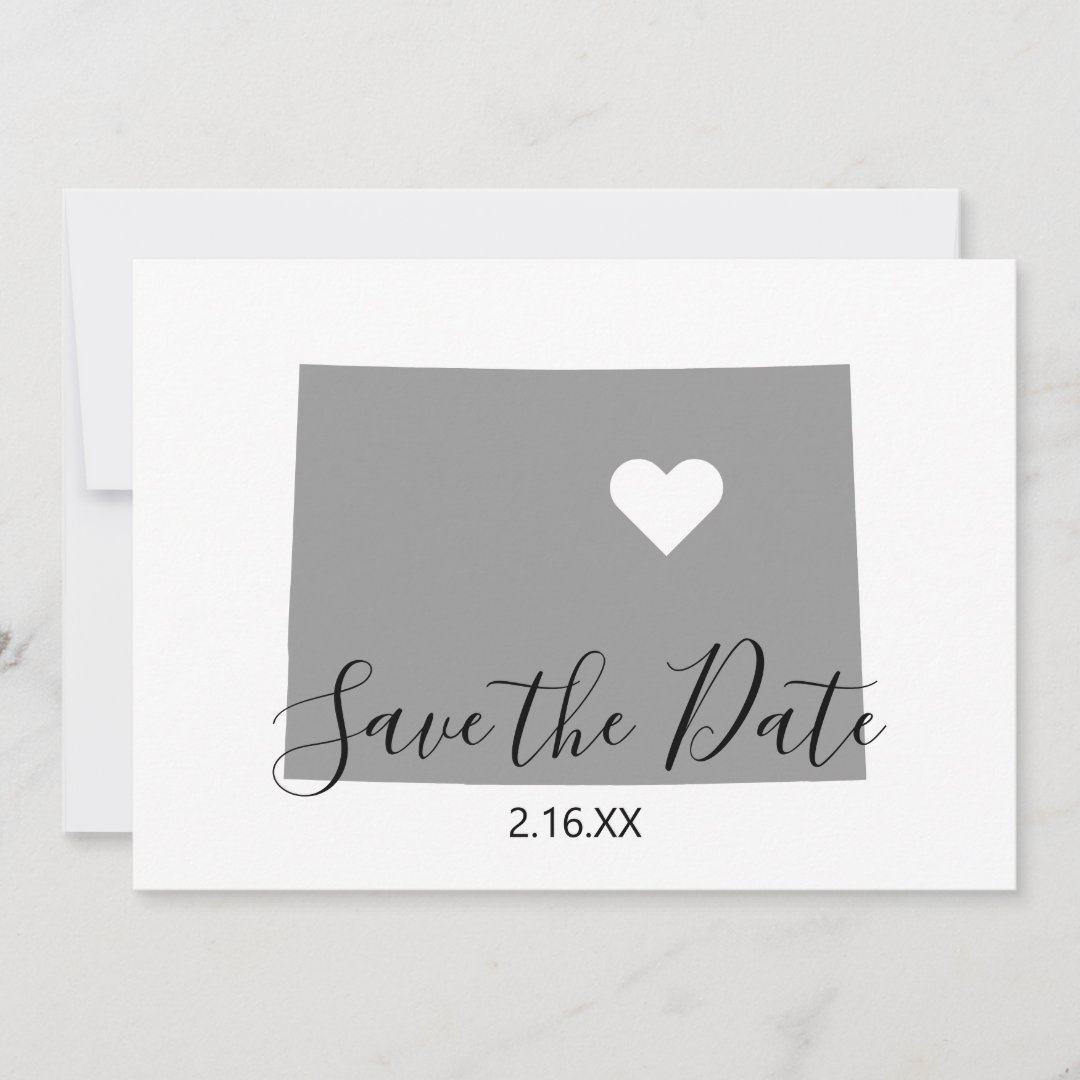 Gray Colorado Map Shape Save The Date | Zazzle
