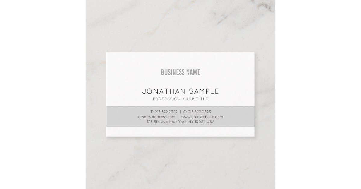Gray Company Plain Professional Elegant Design Business Card | Zazzle