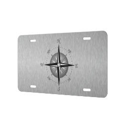 Gray Compass Rose License Plate | Zazzle