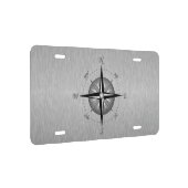 Gray Compass Rose License Plate | Zazzle