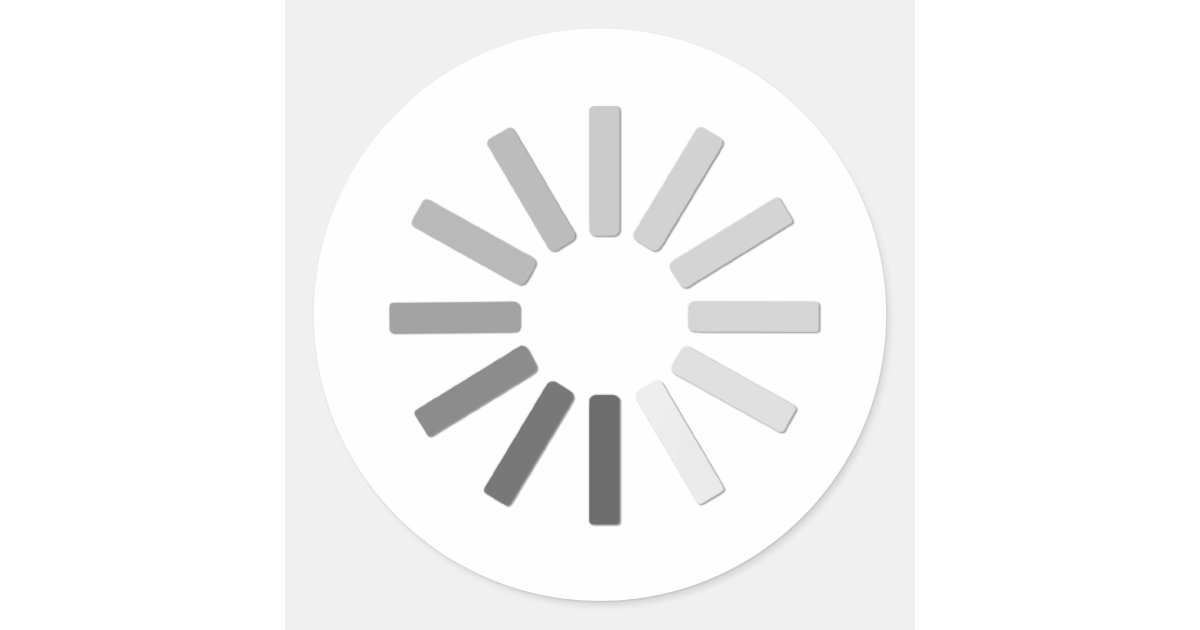 gray computer loading symbol sticker | Zazzle