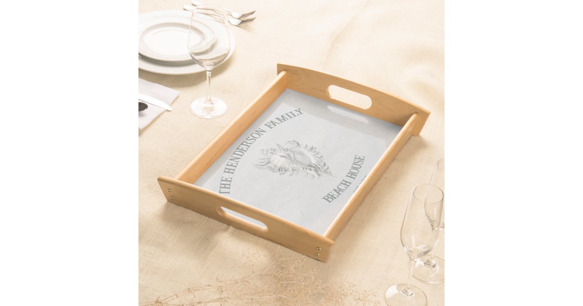 Gray Conch Shell Serving Tray | Zazzle