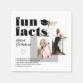 Gray cool graduate fun facts graduation 2 photos napkins | Zazzle
