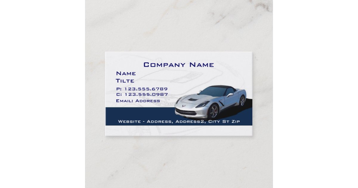 Gray Corvette Business cards | Zazzle