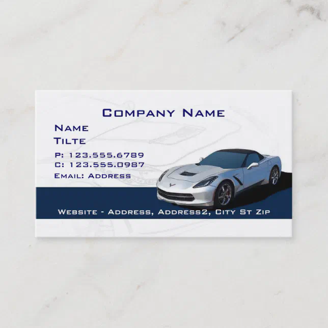 Gray Corvette Business cards | Zazzle